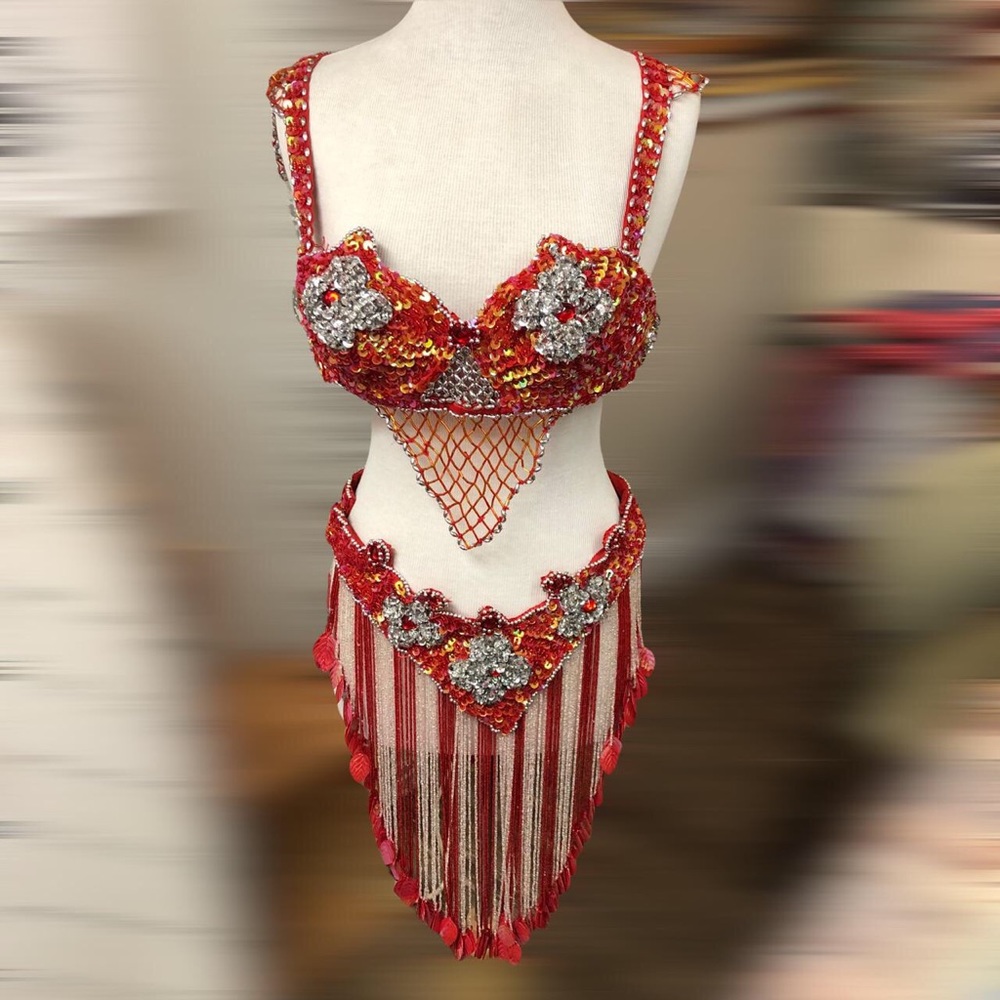 Vintage Burlesque Dancer Two Piece Set - Gem